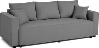 Best Mobilier Bestmobilier - Regala - 3-sitzer sofa - schlaffunktion und bettkasten - aus stoff - grau