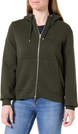 GANT Damen REG Tonal Shield Zip Hoodie Kapuzenpullover, Green Lagoon, XXL