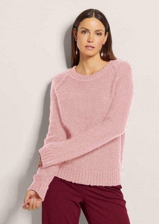 Madeleine Strickpullover Flauschiger Pullover mit Raglan&auml;rmeln Uni-Design, klassischer Rundhalsausschnitt, ohne Verschluss