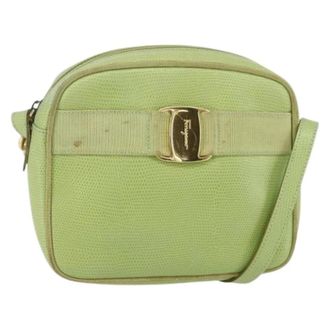 Ferragamo Sac bandouli&egrave;re en cuir Pre-owned - Femme - Pre-owned - Vert - Taille: ONE Size