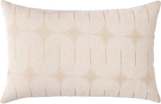 Douceur d'Int&eacute;rieur Kissen mit abnehmbarem Bezug, 40 x 60 cm, Wei&szlig;, Polyester-Baumwoll-Mischgewebe, Bedruckt mit metallic