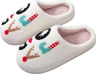 Generic Pantoufles de Noël légères en mousse à mémoire de forme pour homme et femme - Chaudes, confortables et pelucheuses - Pour intérieur et extérieur - Cad