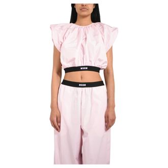 Msgm Msgm, Femme, Sport, Rose, Taille: 46 FR Sleeveless Crop Top