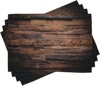 Abakuhaus Schokolade Platzmatten, Raues Dunkles Bauholz-Beschaffenheits-Bild-rustikale Land-Thema-Hartholz-Zimmerei, Waschbare Stoff Esszimmer Küche Tischdekora