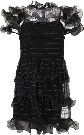 Red Valentino Femme, Robes, Noir, Taille: 42 FR Robe Courte &agrave; Manches Volumineuses