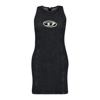 Diesel Femme, Robes, Noir, Taille: 42 FR Robe en Denim Automne-Hiver 2024 Femme