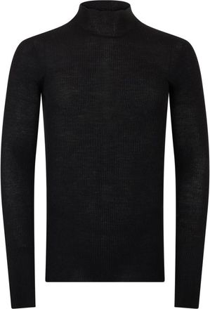 Rick Owens Homme, Pulls, Noir, Taille: M Pull &agrave; Col Roul&eacute; C&ocirc;tel&eacute;