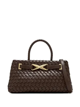 JW PEI sac cabas en cuir &agrave; design tress&eacute; - Marron