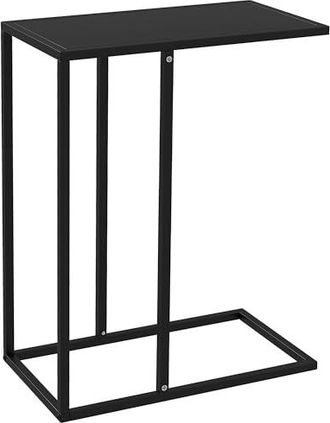 HOMCOM Beistelltisch Couchtisch in C-Form, Sofatisch, Laptoptisch, Wohnzimmertisch mit Stahlgestell, Nachttisch f&uuml;r B&uuml;ro, Schlafzimmer, Schwarz, 46 x 26 x 60