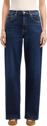 7 For All Mankind Womens Stovepipe Straight Bluecrest Jeans, Dark Blue, 26W