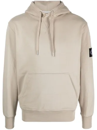 Calvin Klein hoodie &agrave; patch logo - Tons neutres