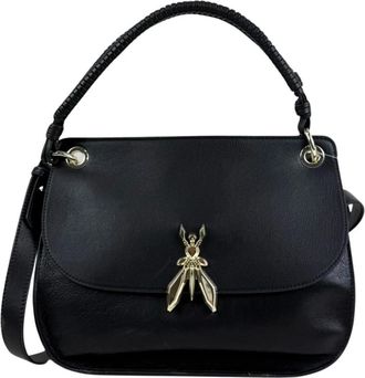 Patrizia Pepe Femme, Sacs, Noir, Taille: ONE Size Sac &agrave; Rabat avec Anse Tress&eacute;e M