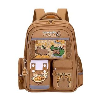 Generico Cartoon Capybara Bag - Sac &Agrave; Dos De Voyage Pour Ordinateur Portable, Sac &Agrave; Dos Pour &Eacute;tudiants D&eacute;contract&eacute;, Sac De Livres D&eacute;cole Mignon, Vecteur De Fou