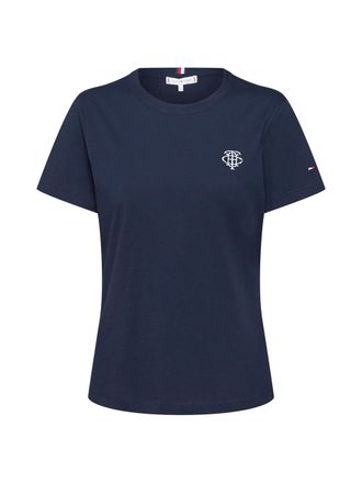 Tommy Hilfiger Damen New Th Ess Embroidery Tee Ss T-Shirt, Blau (BLUE DW5), 75 (Herstellergr&ouml;&szlig;e: XX-Small)