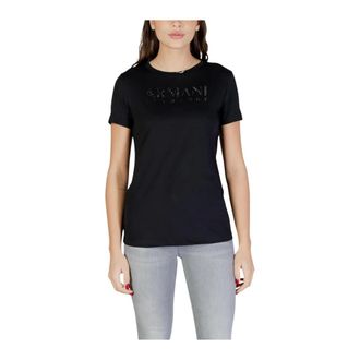 A|X Armani Exchange Femme, Tops, Noir, Taille: 42 FR T-Shirt &agrave; Manches Courtes et Col Rond