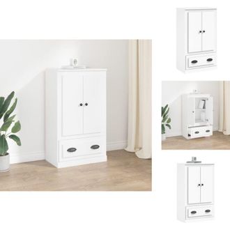 vidaXL Highboard Wei&szlig; 60x35,5x103,5 cm Holzwerkstoff - Sideboard - Hochschrank - Wohnzimmerm&ouml;bel - Wei&szlig;er Schrank - Holzwerkstoffschrank