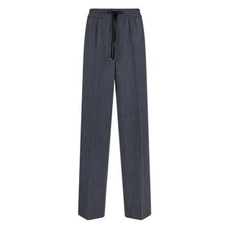 Liu Jo Femme, Pantalons, Bleu, Taille: 44 FR Pantalon en Flanelle &agrave; Rayures