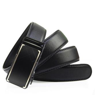Glamexx24 Ceinture pour homme avec boucle automatique, noir ceinture &agrave; cliquet &agrave;, large 35 mm