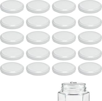 mikken Art 20 Deckel TO 58/6 cm für Marmeladengläser Twist-Off Ersatzdeckel Schraubdeckel für Einmachgläser weiß