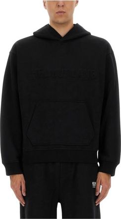 Helmut Lang Homme, Sweatshirts et sweats &agrave; capuche, Noir, Taille: M Embossed Logo Sweat &agrave; capuche
