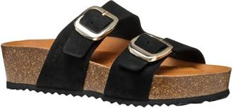 Geox Femme D BRIONIA H A Sandale Plate, Black, 39 EU