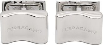 Ferragamo Logo-engraved Curved Cufflinks