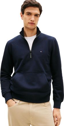 Tommy Hilfiger Herren Essential Terry New 1/4 Zip Mw0mw43115 Sweatshirt mit halbem Rei&szlig;verschluss, Blue (Desert Sky), XL