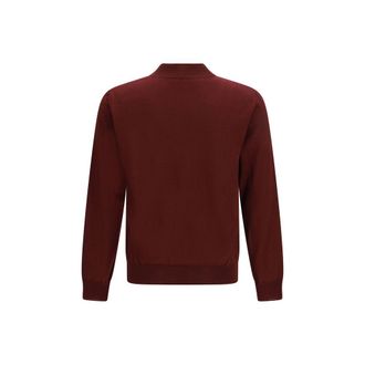 Valentino Mens Bordeaux Wool Oves Aries Polo Shirt