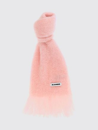 Jil Sander &Eacute;charpe en m&eacute;lange de laine mohair avec logo appliqu&eacute; et bords frang&eacute;s