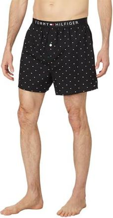 Tommy Hilfiger Boxer tiss&eacute; Cotton Classics pour Homme, Micro Drapeau Noir, Small