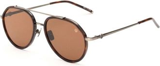 Belstaff Homme, Accessoires, Brun, Taille: ONE Size Lunettes de Soleil en Titane Marron Fabriqu&eacute;es &agrave; la Main au Japon