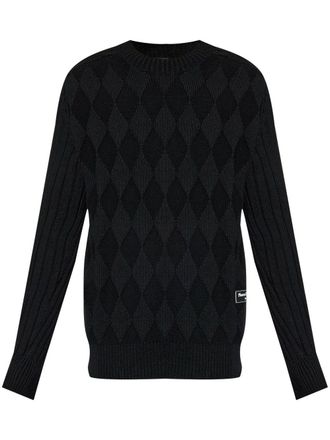 Balmain pull en laine à patch logo - Noir
