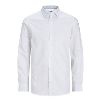Jack & Jones Herren Jprblanordic Detail Shirt L/S Langarmhemd 12251007,White/Fit:Comfort Fit,L