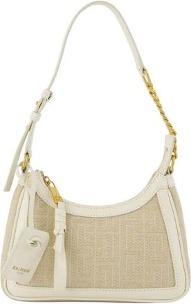 Balmain Hobo Bags - B-Army Shoulder Bag - Leather - Neutral - Gr. unisize - in Beige - für Damen