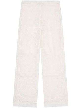Alanui pantalon Kiss by the Book &agrave; coupe droite - Blanc