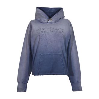 Maison Margiela Embroidered Logo Hoodie - - Sweatshirts & Hoodies - Damen - Blau - S