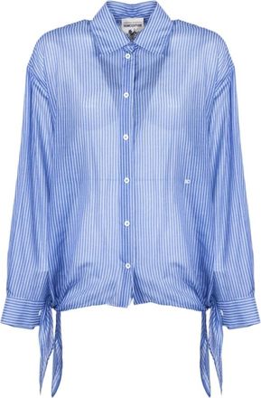 Semicouture Femme, Blouses et Chemises, Bleu, Taille: 48 FR Chemise ray&eacute;e