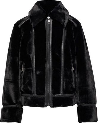 s.Oliver Winterjacke Outdoor-Jacke Jacke aus Web-Pelz im Biker-Stil