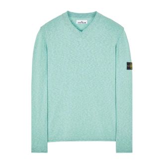 Stone Island 501B0 V-Ausschnitt Strick - - Knitwear - Herren - Gr&uuml;n - S