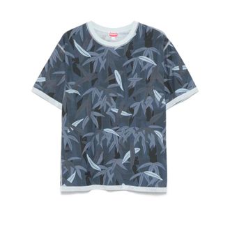Kenzo Blaue Logo-Print-Crew-Neck-T-Shirts - - Tops - Herren - Blau - L