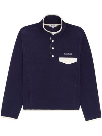 Sporty & Rich sweat &agrave; logo brod&eacute; - Bleu