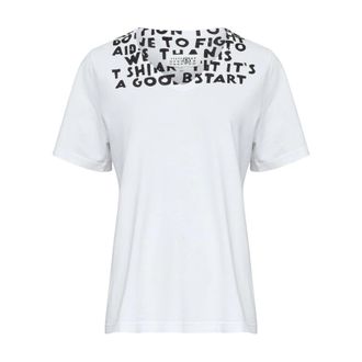 Maison Margiela Wei&szlig;es T-Shirt mit V-Ausschnitt und Grafikprint - - Tops - Damen - Wei&szlig; - M