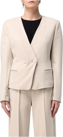 Liu Jo Femme, Vestes, Gris, Taille: 38 FR Crepe Suit Blazer DoubleBreasted