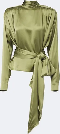 Balmain Top aus Seidensatin