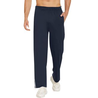 Generic WVONIF Herren Trainingshose mit durchgehendem Reissverschluss Reha Hose mit seitlicher Mix Sporthose Jogginghose Abreißhose Locker Lässig Sportswear m