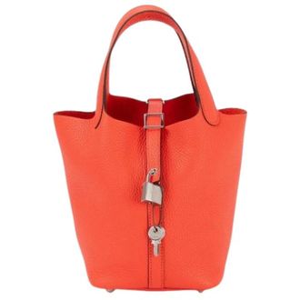 Herm&egrave;s Pre-owned Cuir sacs-main - Femme - Pre-owned - Orange - Taille: ONE Size