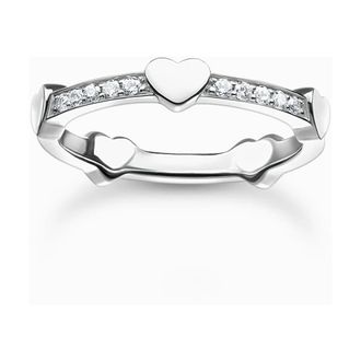 Thomas Sabo Thomas Sabo Ring Damen Silber Herzen Zirkonia Tr2391-051-14-56 - - Accessories - Damen - Grau - ONE SIZE