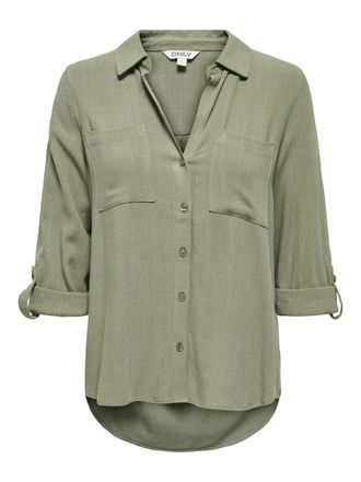 Only Damen Onlyasmin-Siesta Ls Linen Bl Shirt PNT, Deep Lichen Green, X-Small