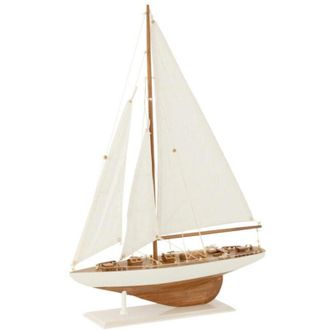 Paris Prix Voilier Déco en Bois Harrison 59cm Blanc