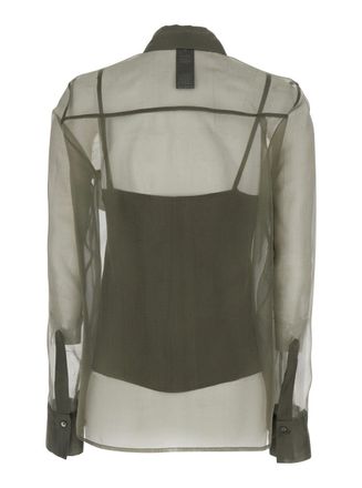 Federica Tosi Womens Shirt Silk Green Blouses